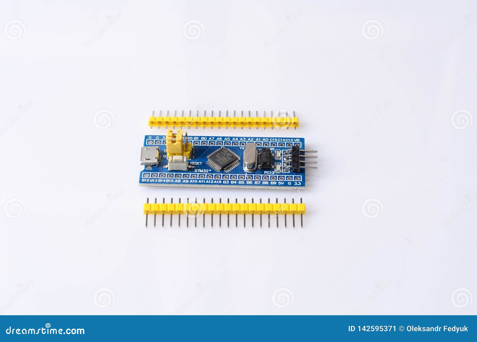 Collection of Electronic Components Isolated in White Stock ...