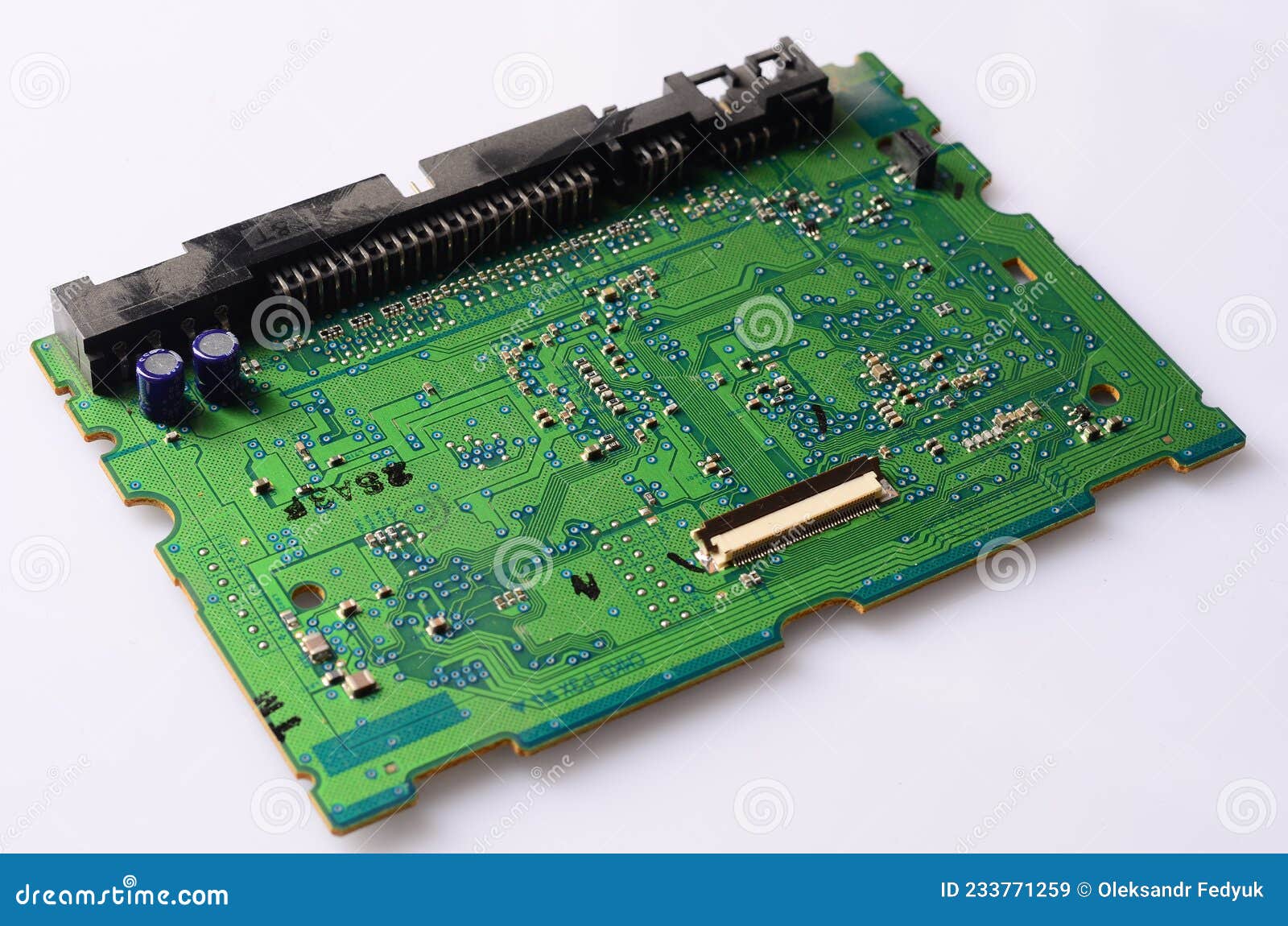 Collection of Electronic Components Isolated in White Stock Image ...