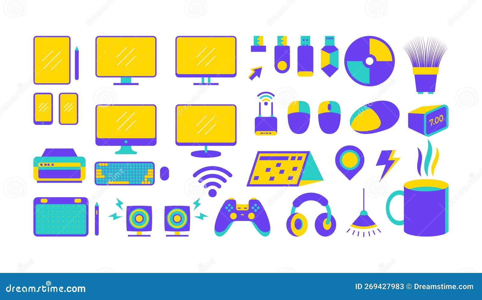 Collection of Electronic Device Design Stock Vector - Illustration of ...