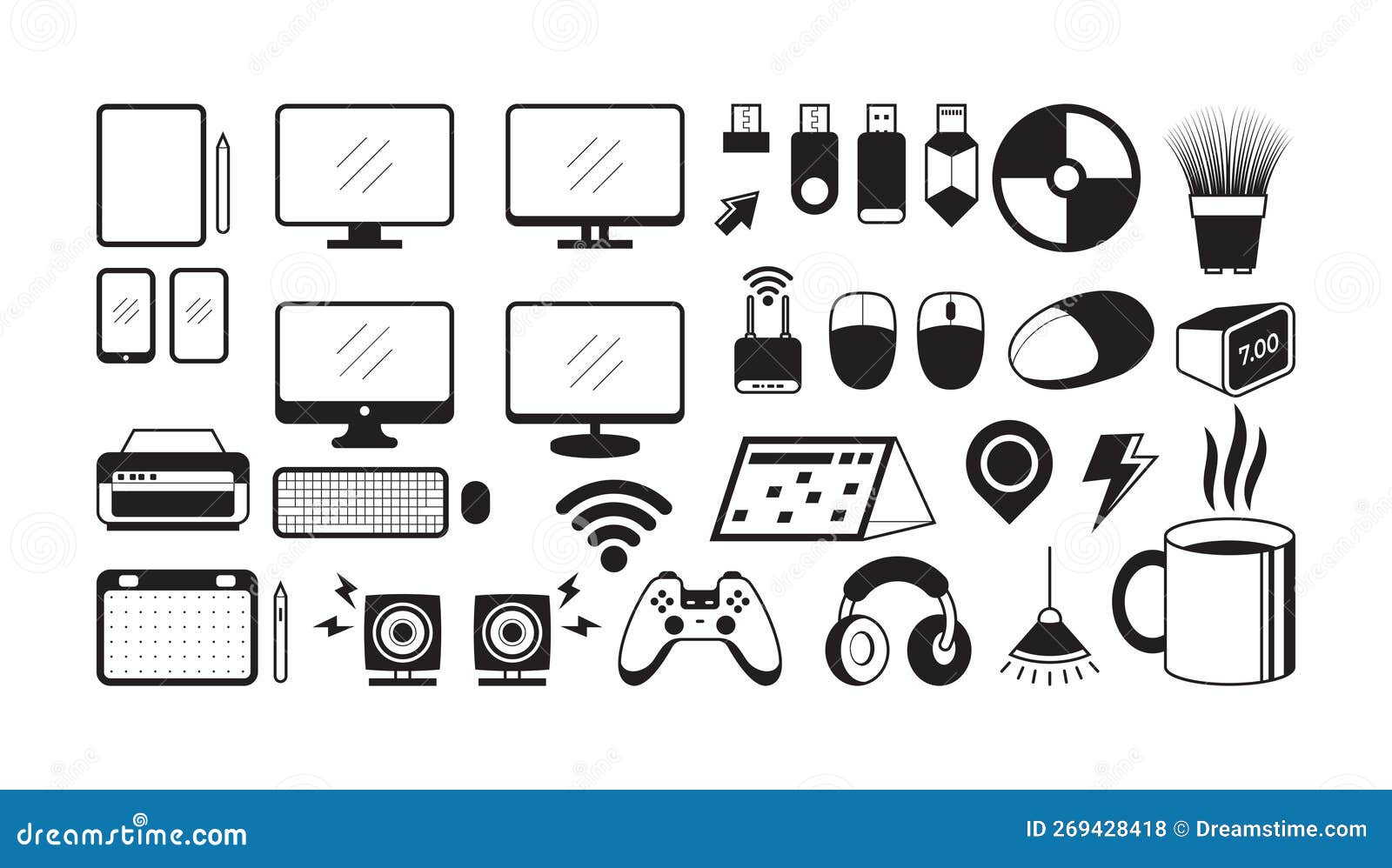 Collection of Electronic Device Design Stock Vector - Illustration of ...