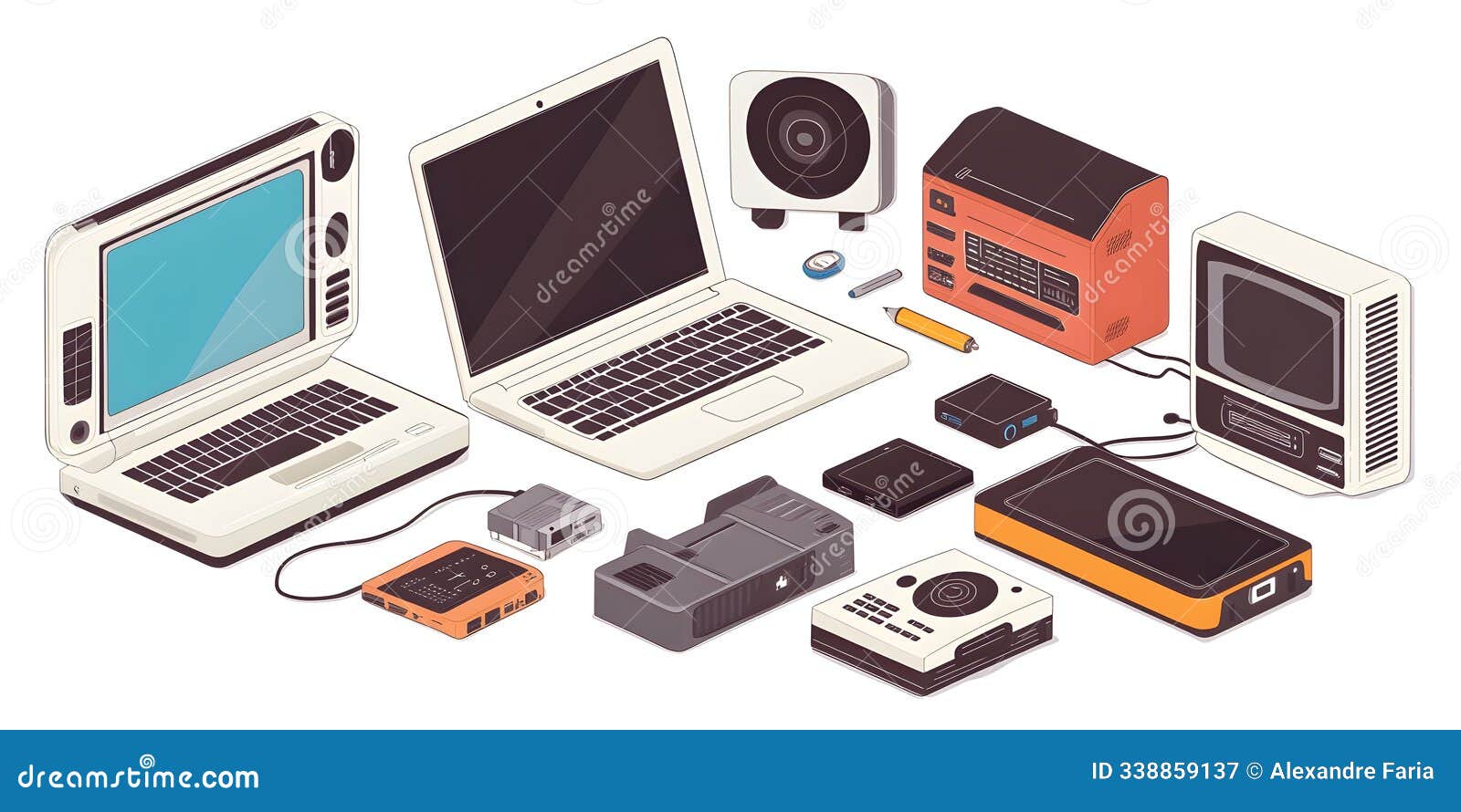 Collection of Electronic Devices and Computer Hardware Stock ...