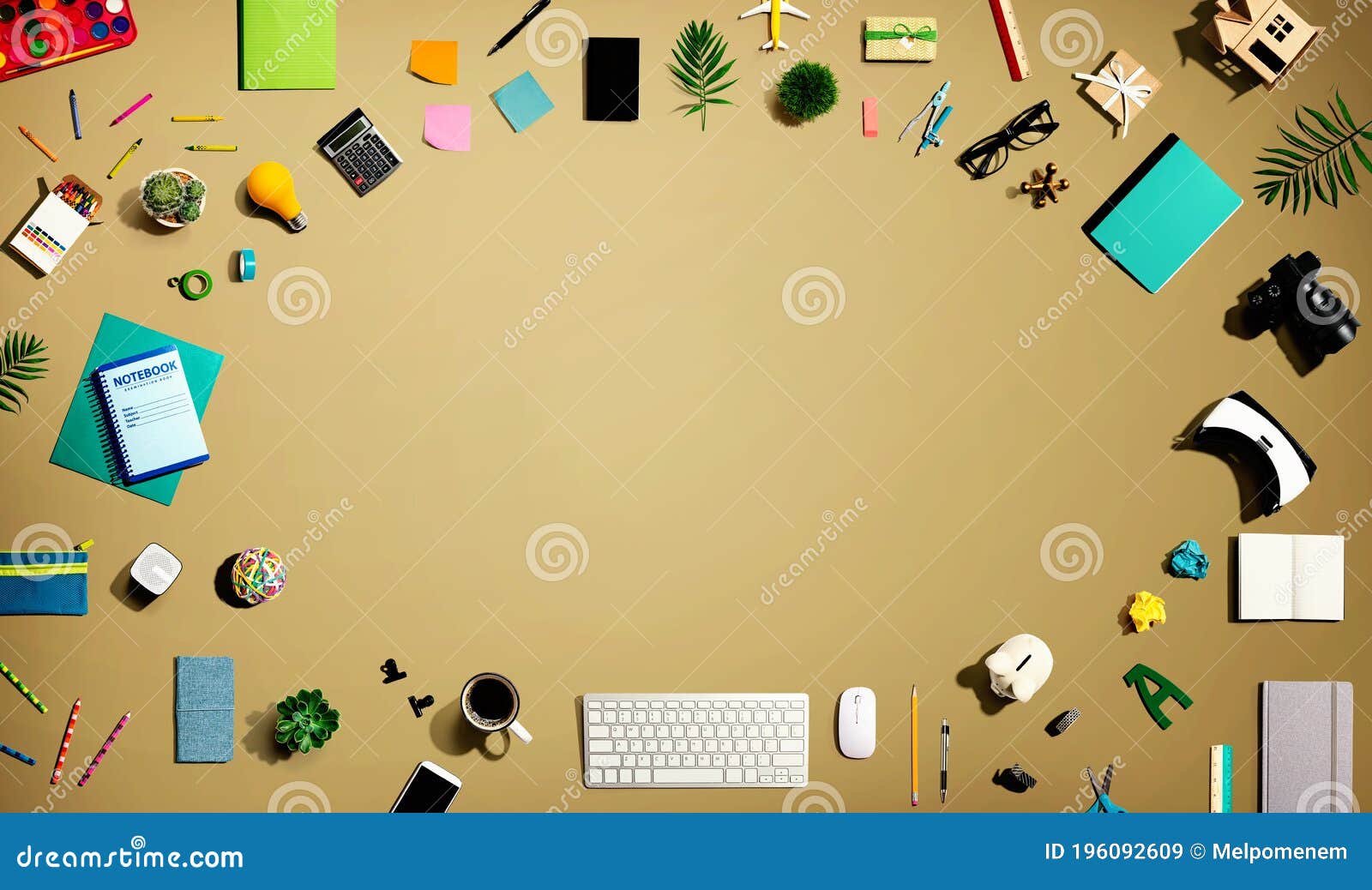 Collection of Electronic Gadgets and Office Supplies Stock Image ...