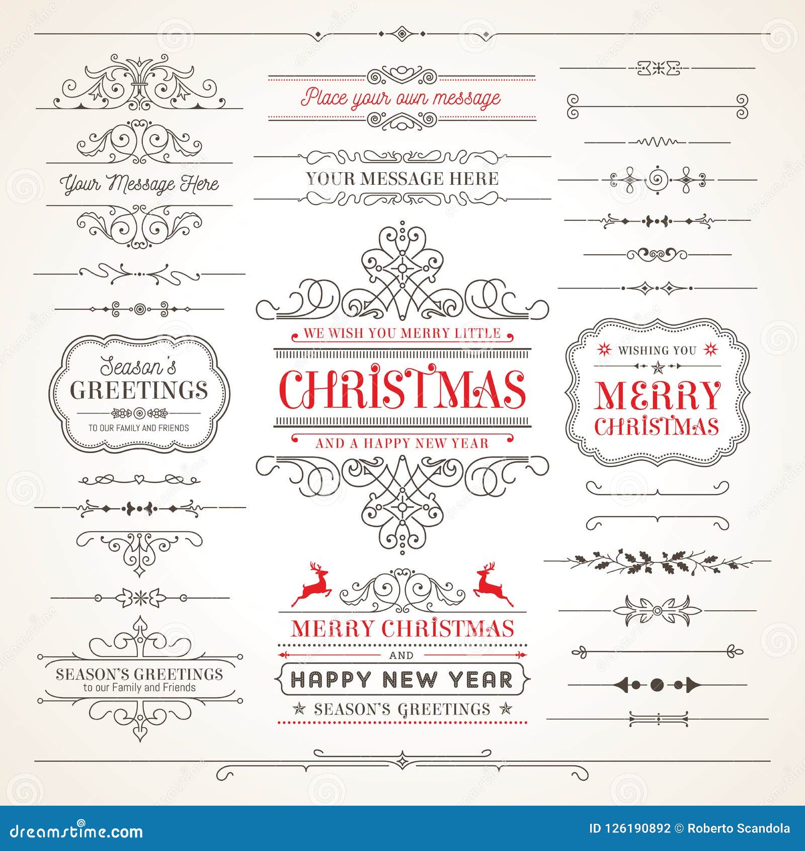 Collection of Elegant Christmas Vector Labels and Elements Stock Vector ...