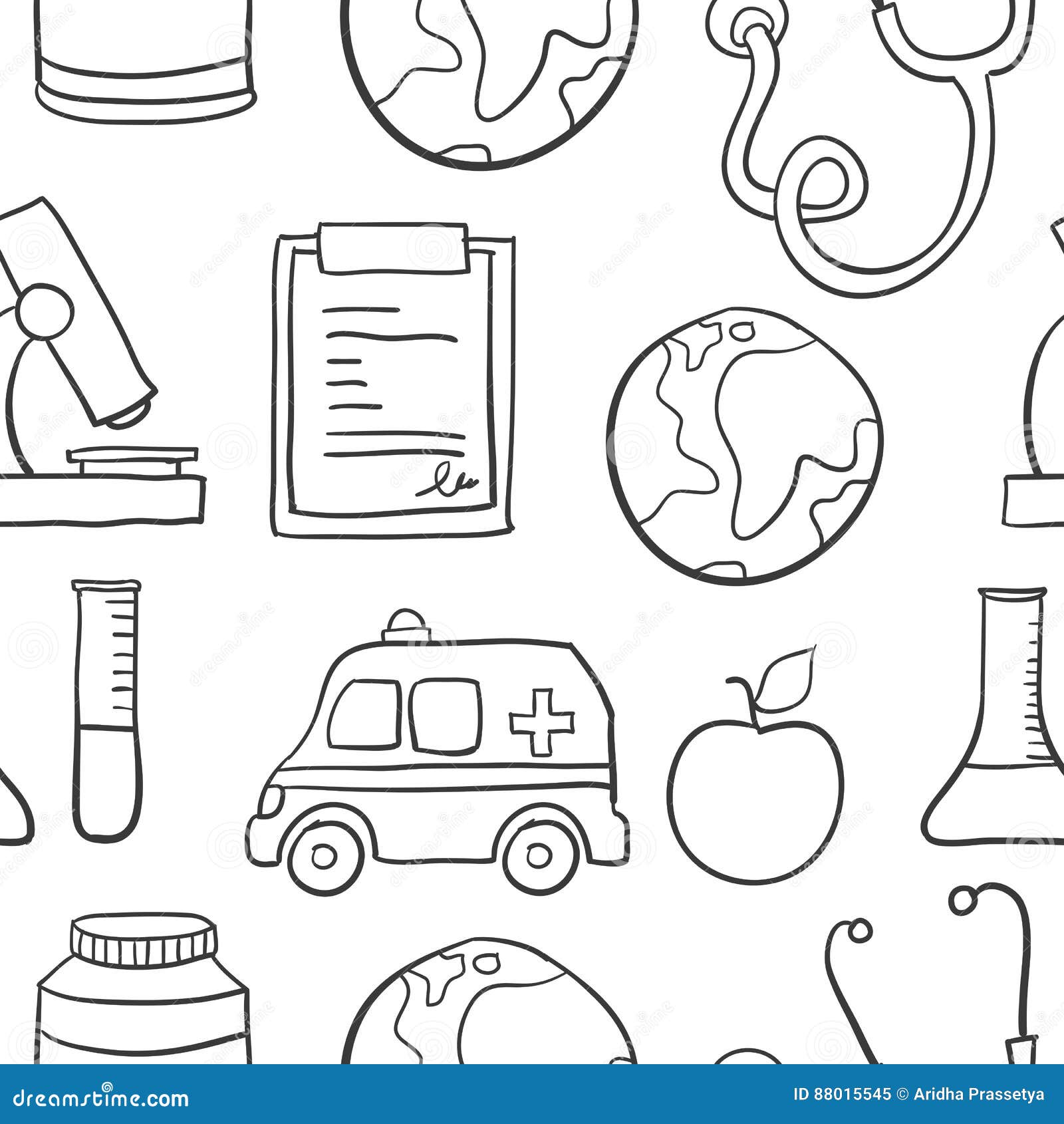 Collection of Element Medical Doodles Stock Vector - Illustration of ...