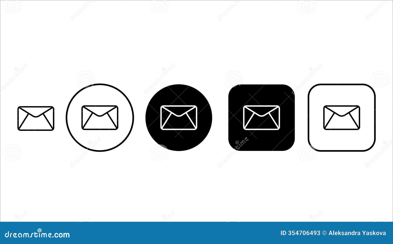 Collection of Email Envelope Icons. Symbols of Email Stock Illustration ...