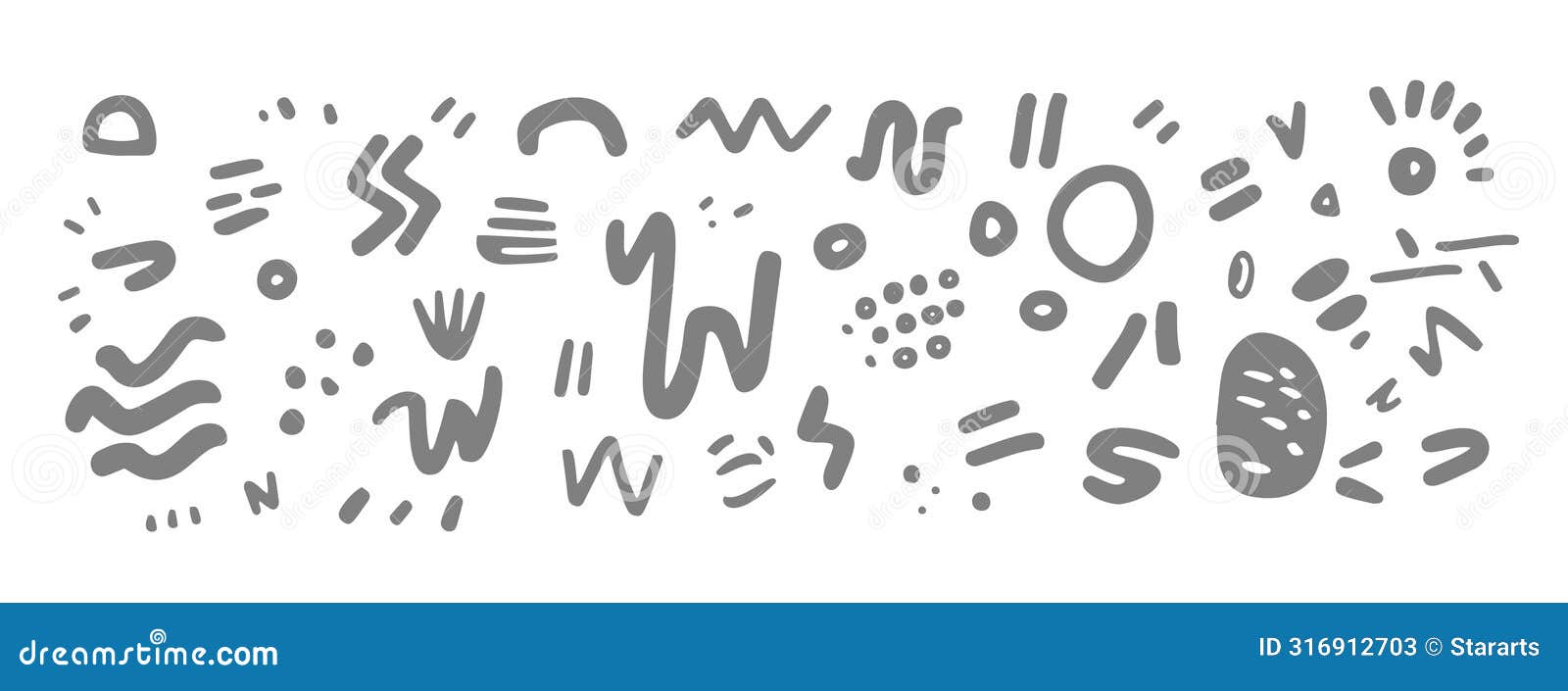 Collection of Emphasis Scribble Element in Doodle Art Stock Vector ...