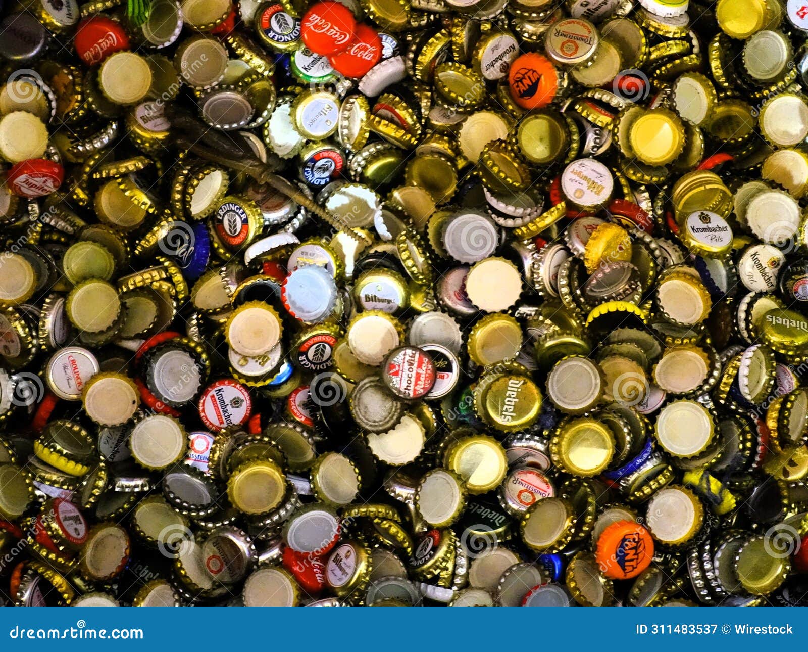Collection of Empty Bottle Caps. Editorial Photography - Image of ...