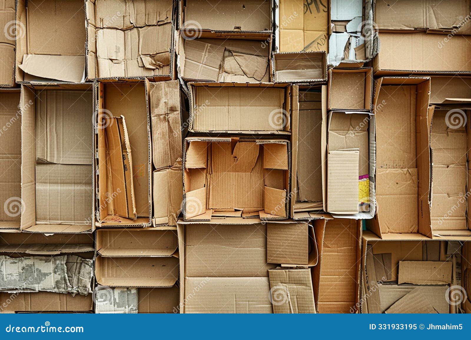 Collection of Empty Cardboard Boxes Stock Illustration - Illustration ...