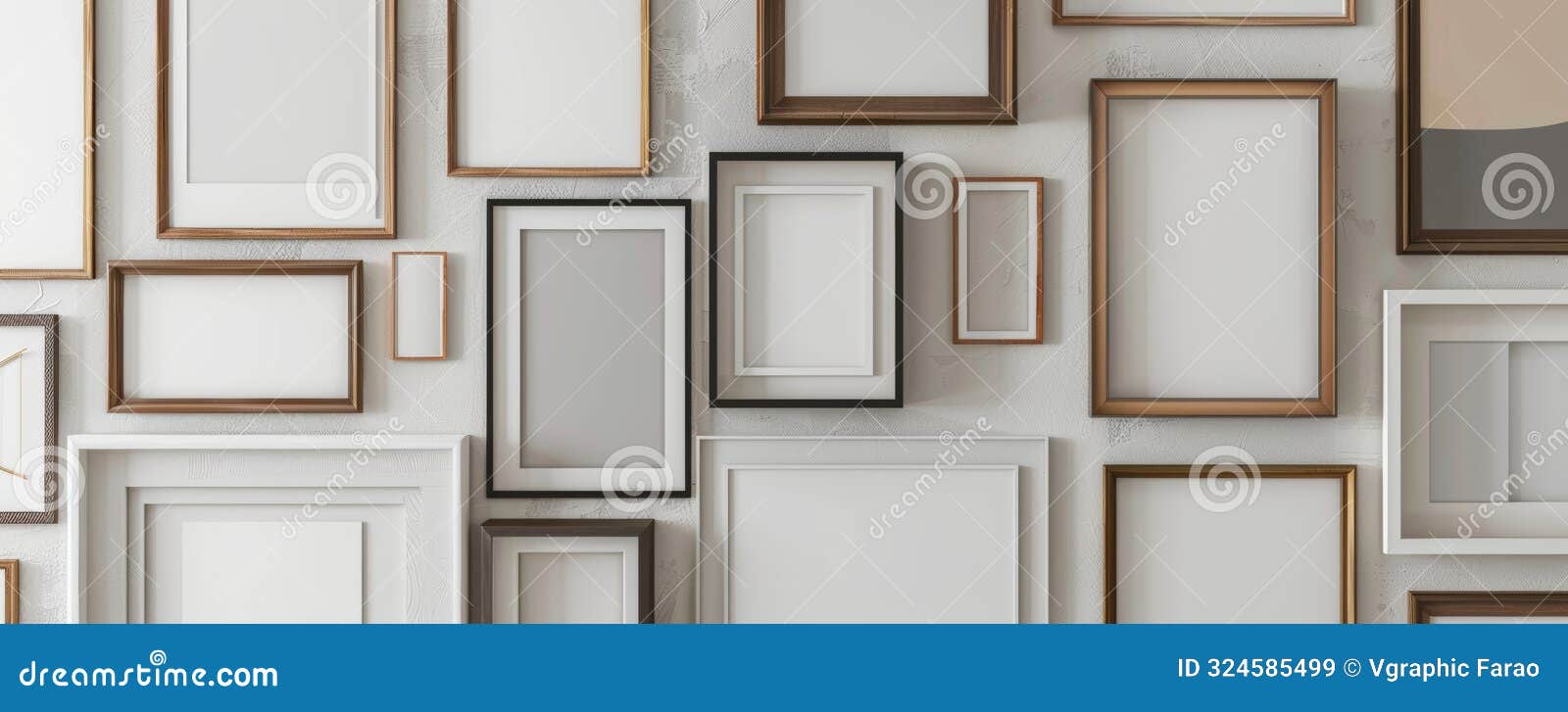 Collection of Empty Picture Frames on a Wall, Abstract Art Display ...