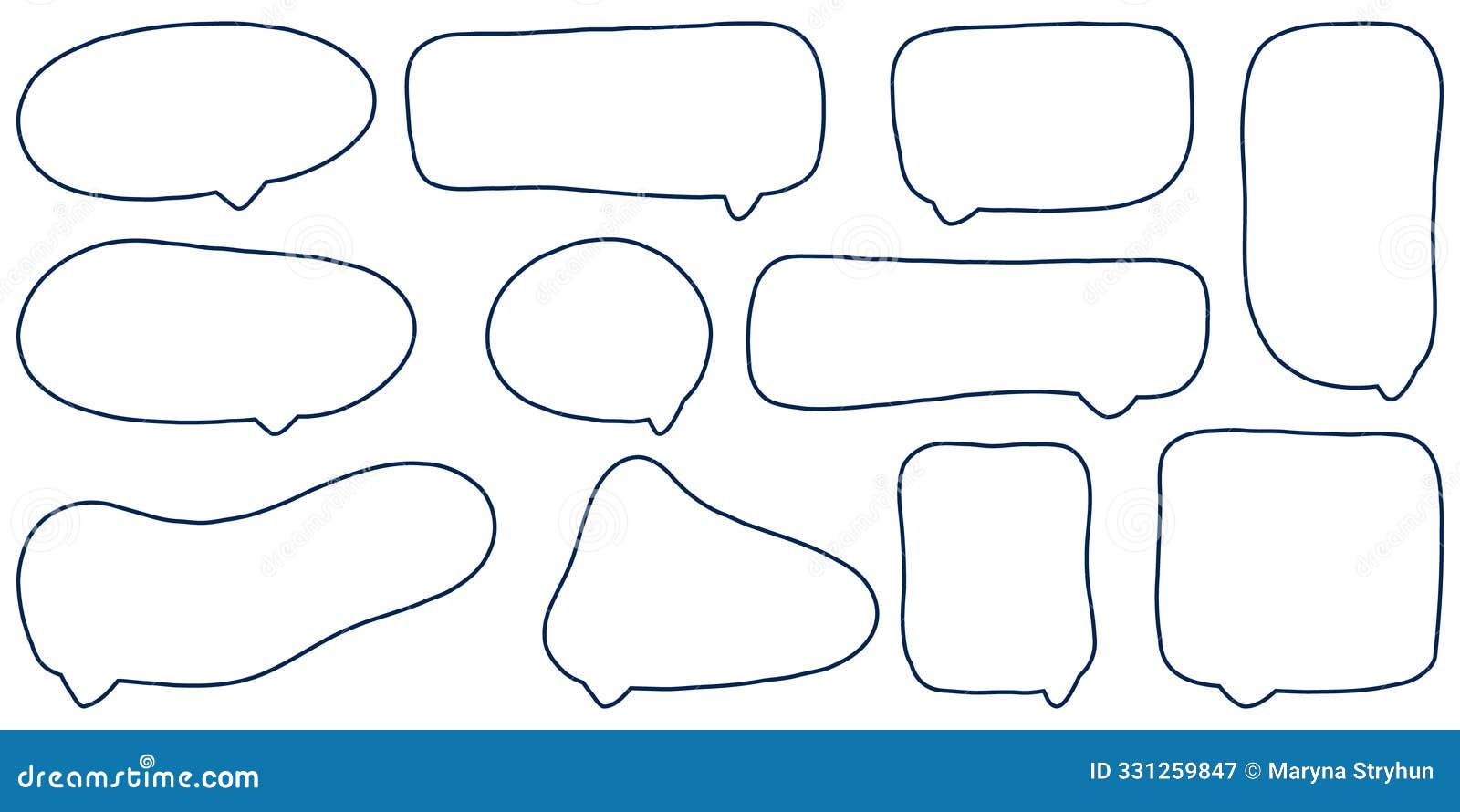 Collection Of Empty Word Bubbles Outline On Transparent Background In ... Collection Of Empty Word Bubbles Outline On Transparent Background In ...