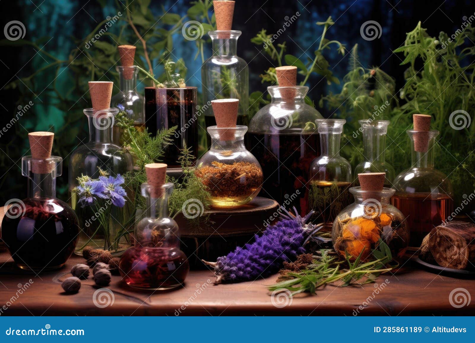 Collection of Essential Oils from Medicinal Plants Stock Image - Image ...