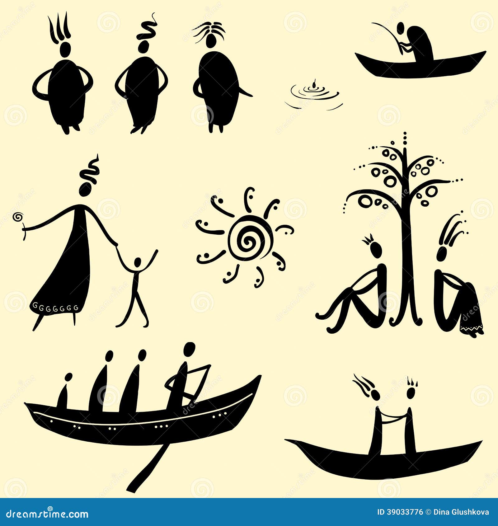 Collection of Ethnic Characters Stock Vector - Illustration of abstract ...