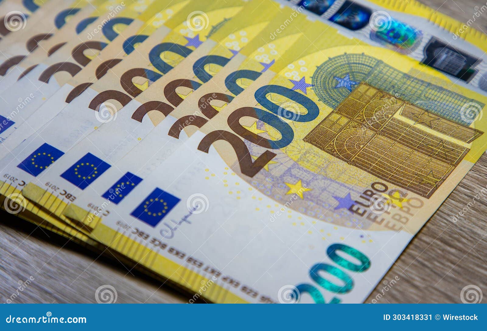 Collection of 200 Euro Banknotes Stock Image - Image of notes, bank ...