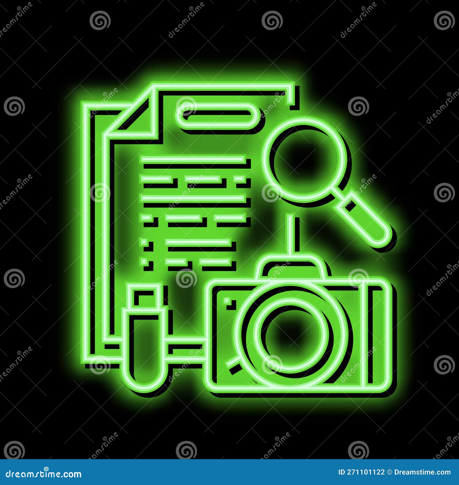 Collection of Evidence Neon Glow Icon Illustration Stock Vector ...