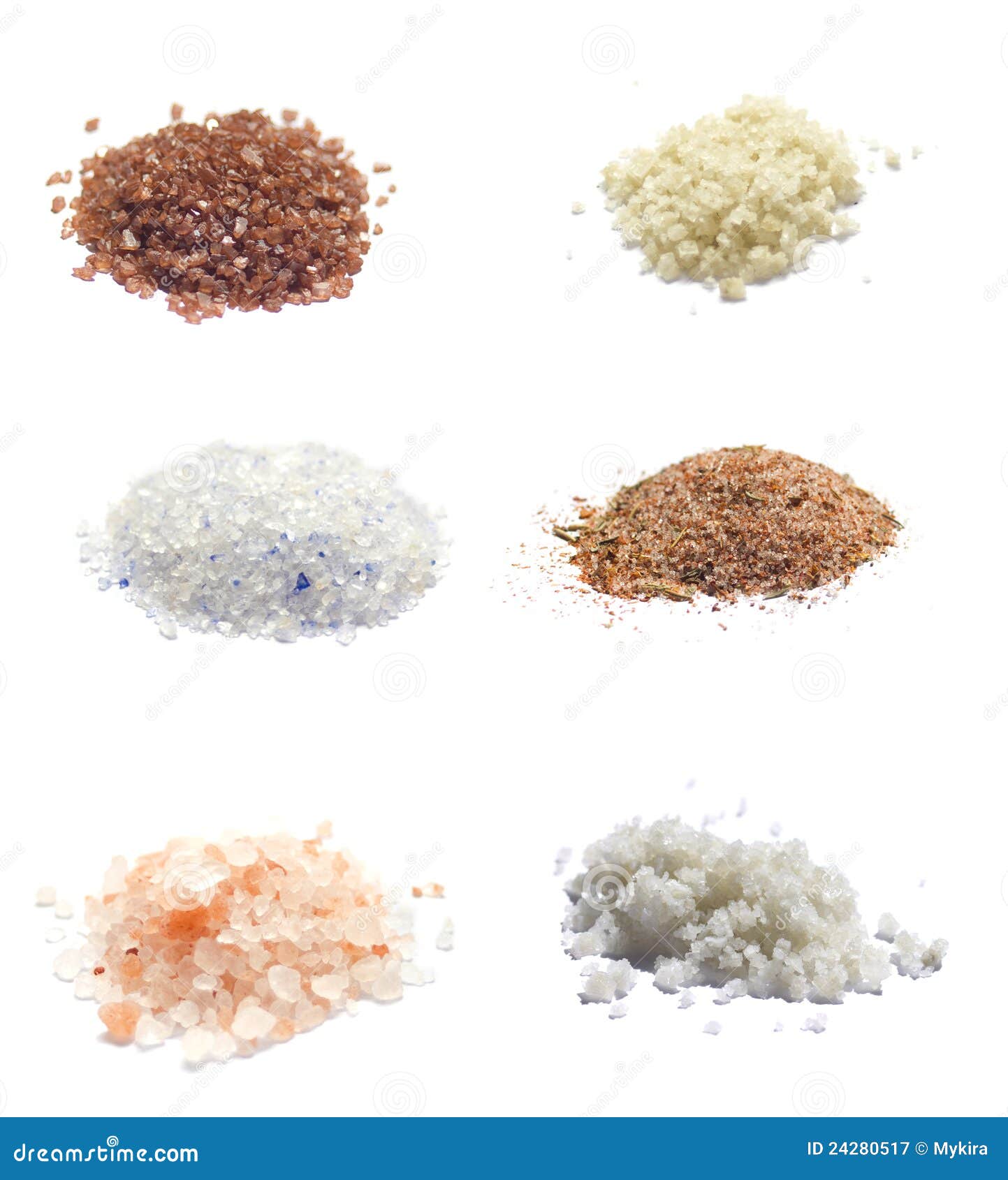 Collection of Exotic Sea Salts Isolated on White Stock Image - Image of ...