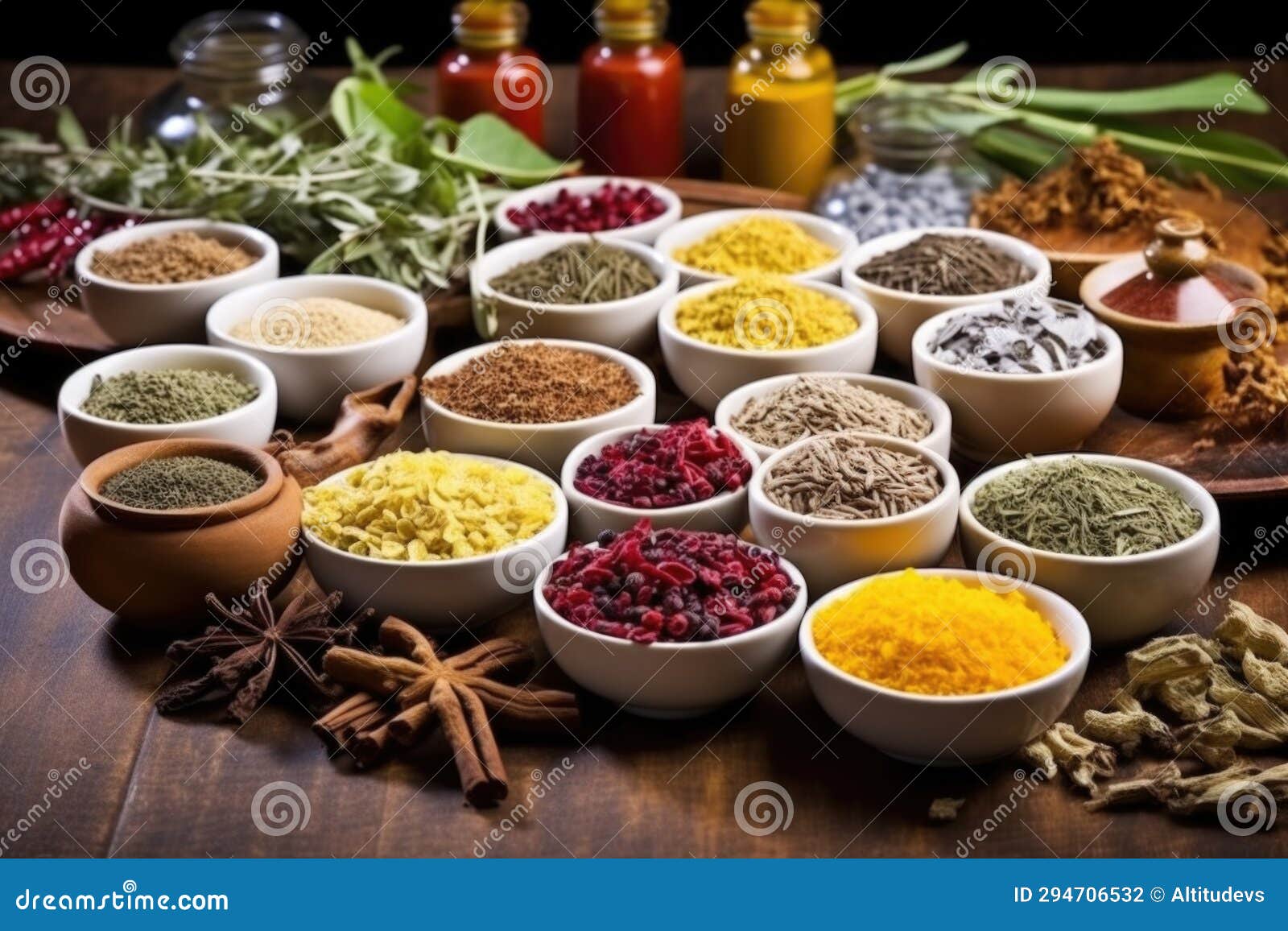 Collection of Exotic Tea Varieties Spread on Table Stock Photo - Image ...