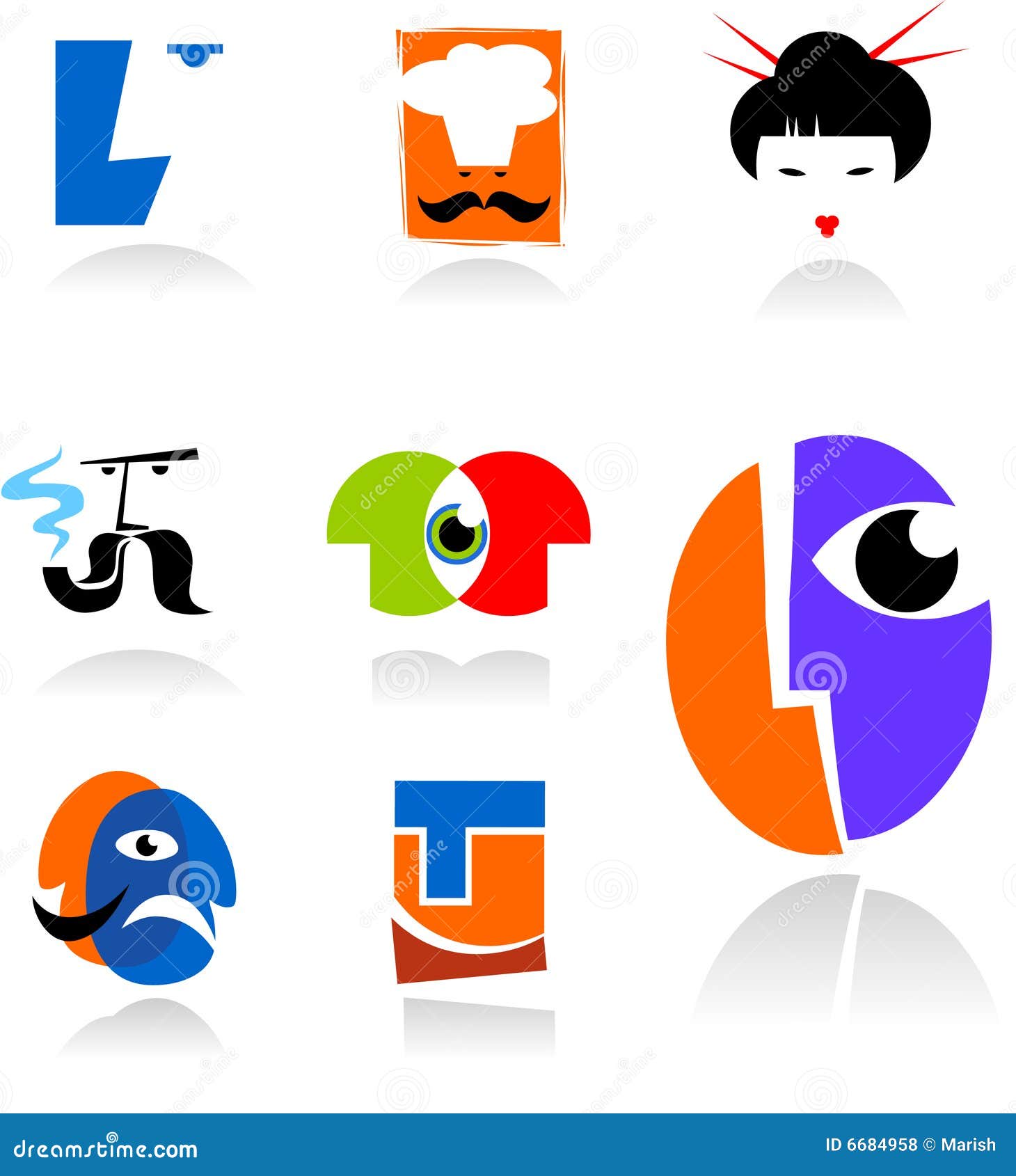 Collection of face icons stock vector. Illustration of icon - 6684958