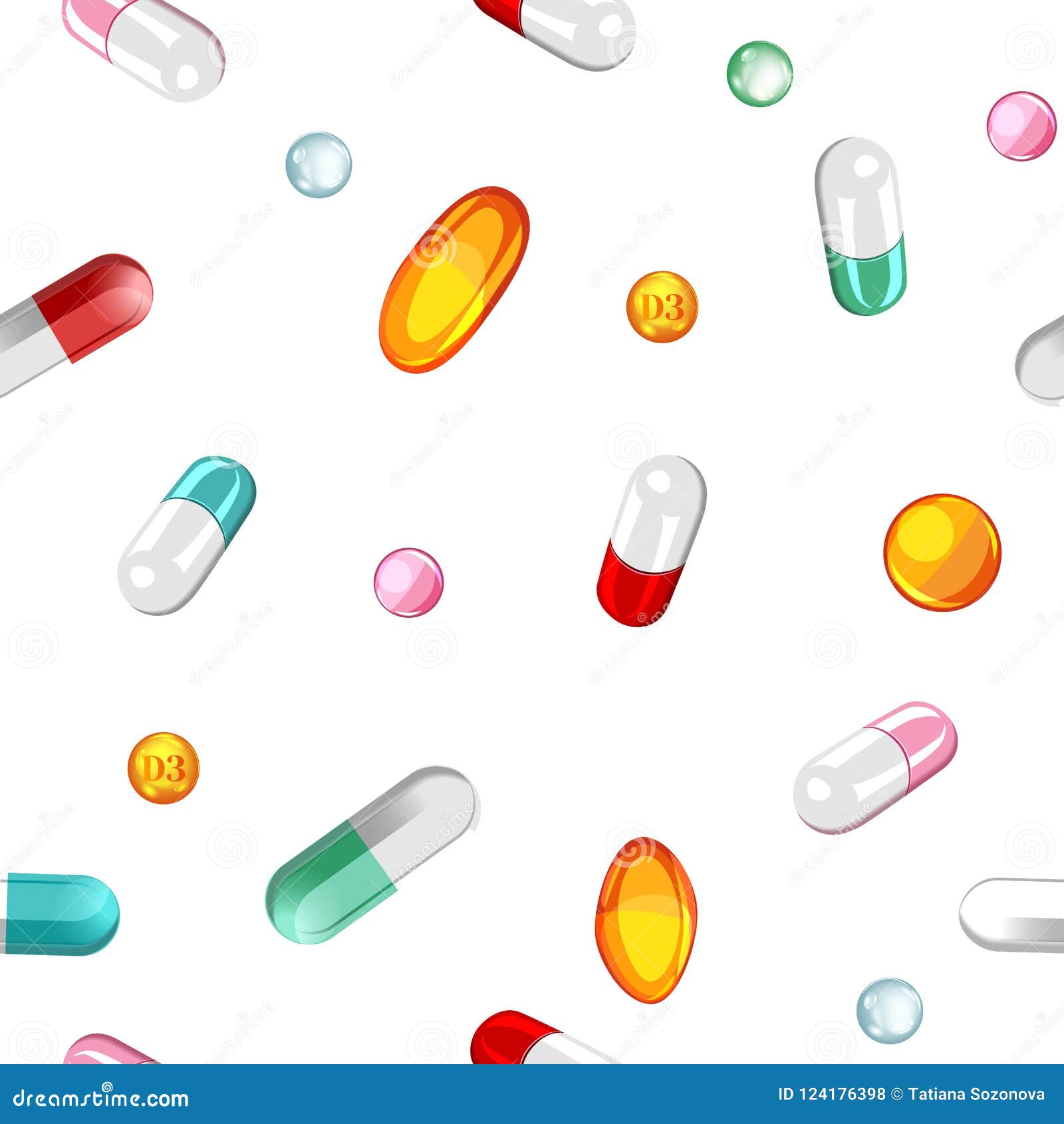 Collection of Falling Pills and Capsules Scattered Random Stock Vector ...