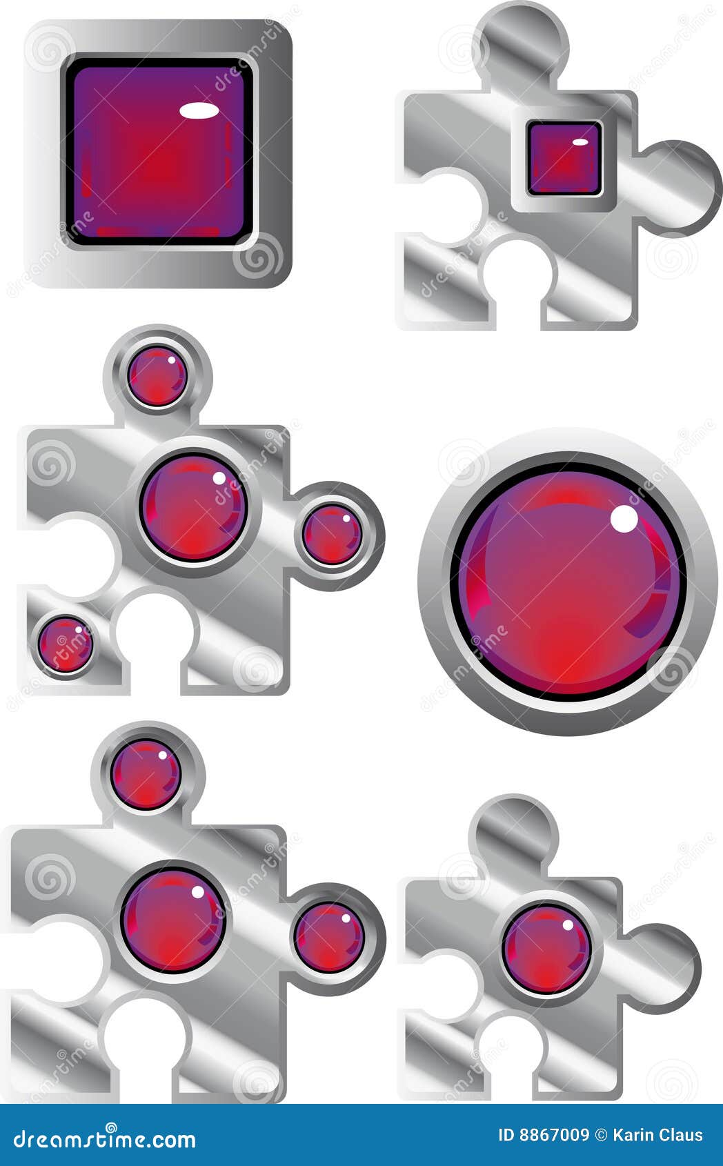 Collection of Fancy Puzzle Web Buttons Stock Vector - Illustration of ...