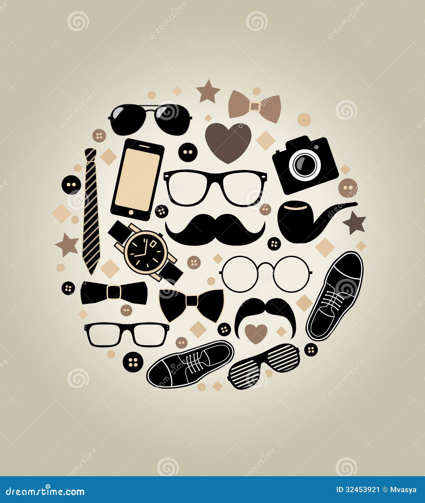 Collection of Fashionable Mens Accessories. Illus Stock Vector ...
