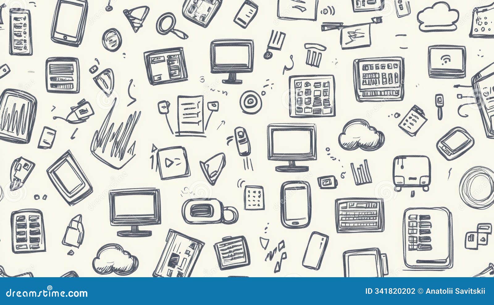 This Collection Features Hand-drawn Doodles Illustrating Various ...