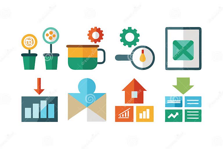 This Collection Features Linear Icons Illustrating Sorting And