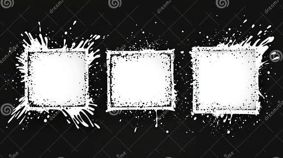 The Collection Features Spray-painted Frames with White Brush Stencil ...