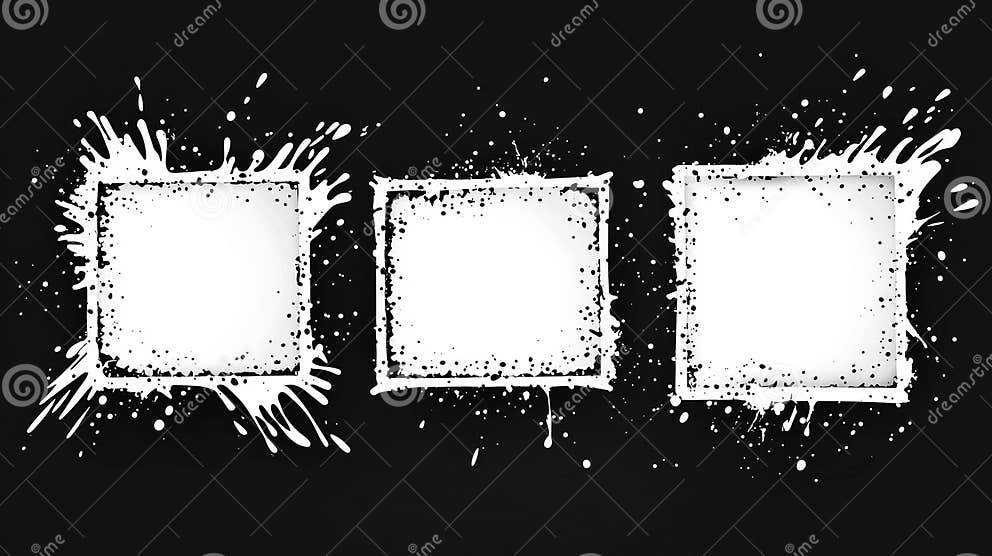 The Collection Features Spray-painted Frames with White Brush Stencil ...