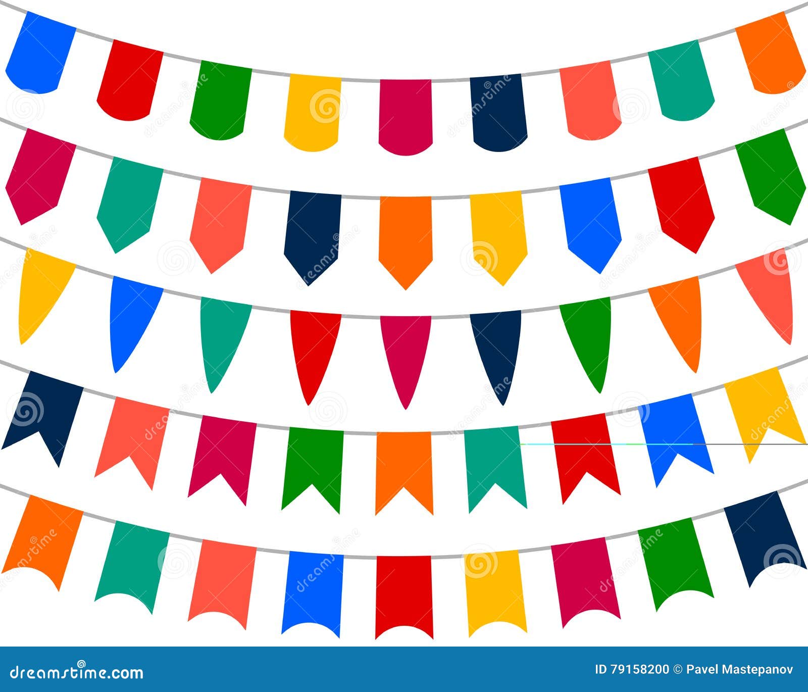 Collection of Festive Decorative Flags Holiday Stock Vector ...
