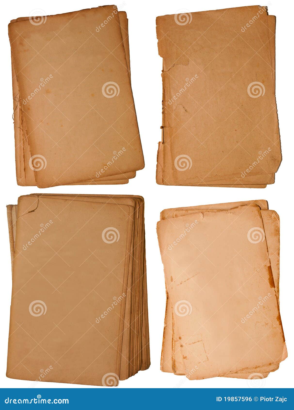 Collection of Few Old Paper Pieces Stock Photo - Image of parchment ...