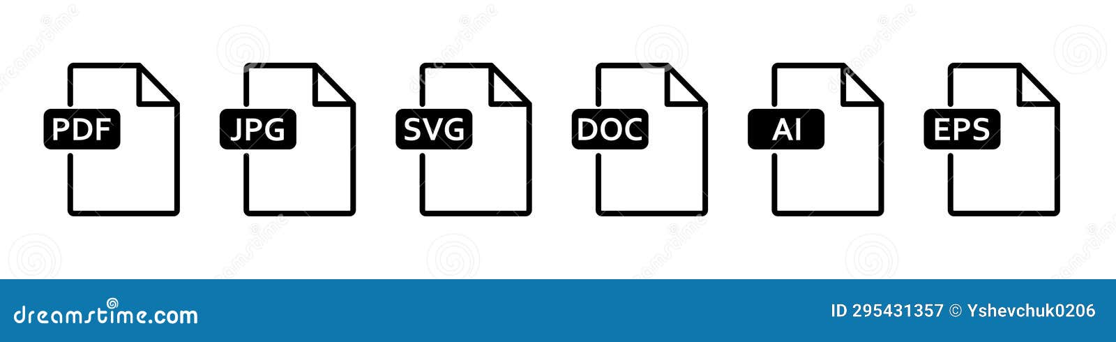 Collection of File Formats Big Icon. File Format of Document - PDF, DOC ...