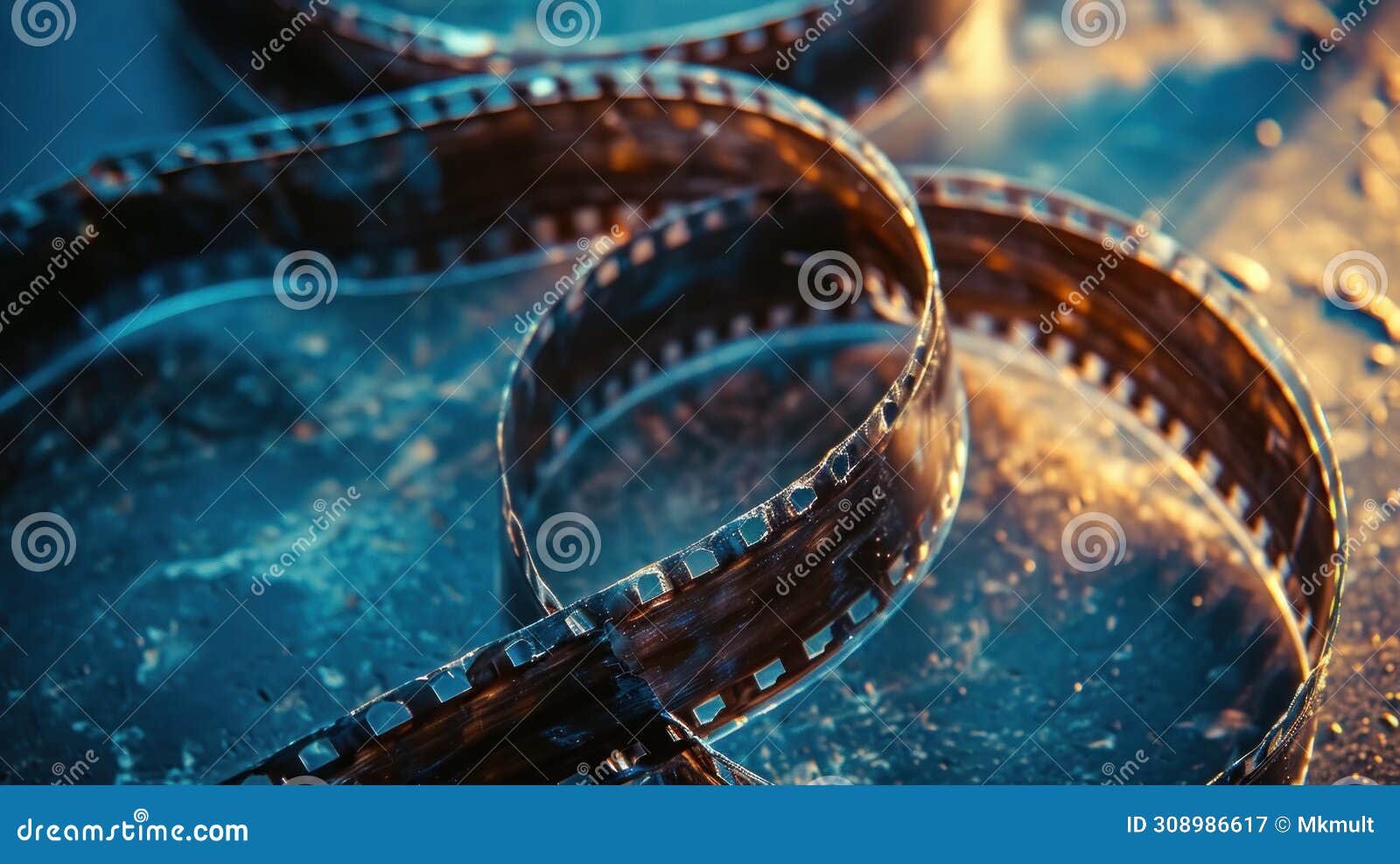 Assorted Film Strips Arranged on a Table for Viewing or Editing Stock ...