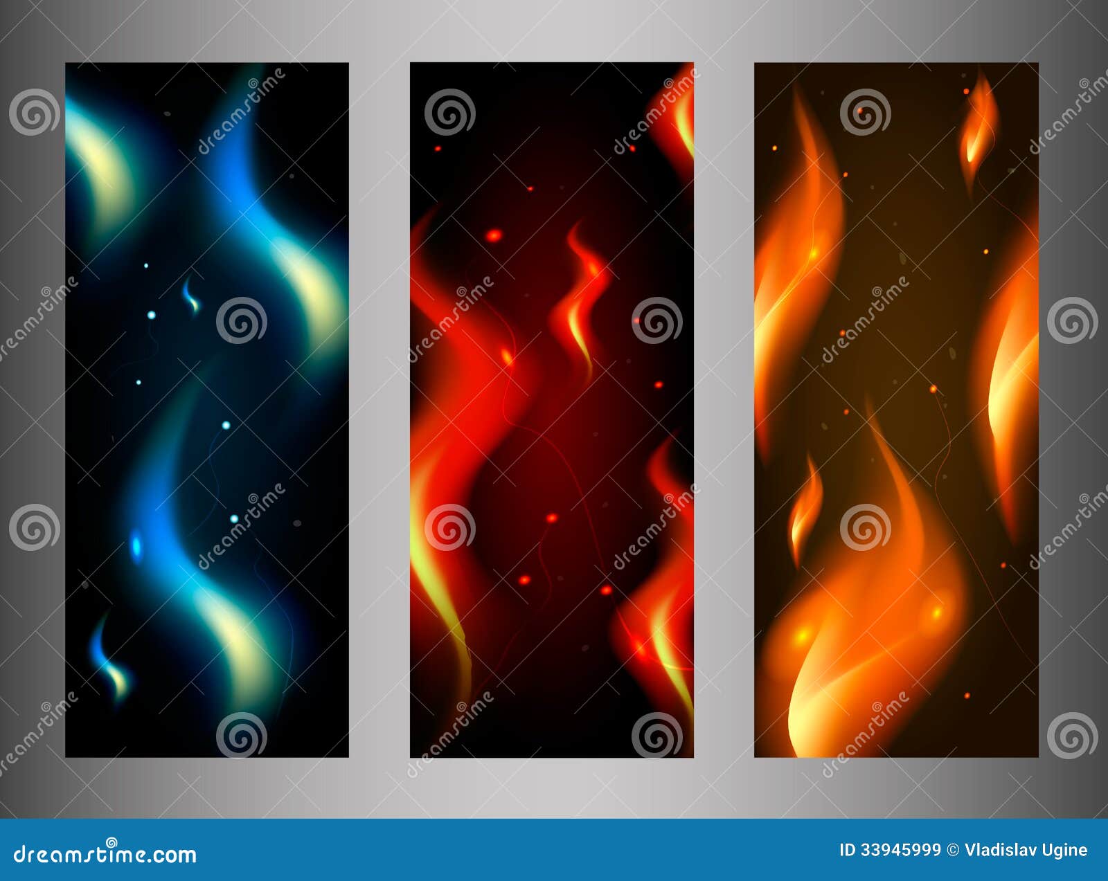 Collection of fire banners stock vector. Illustration of curve - 33945999