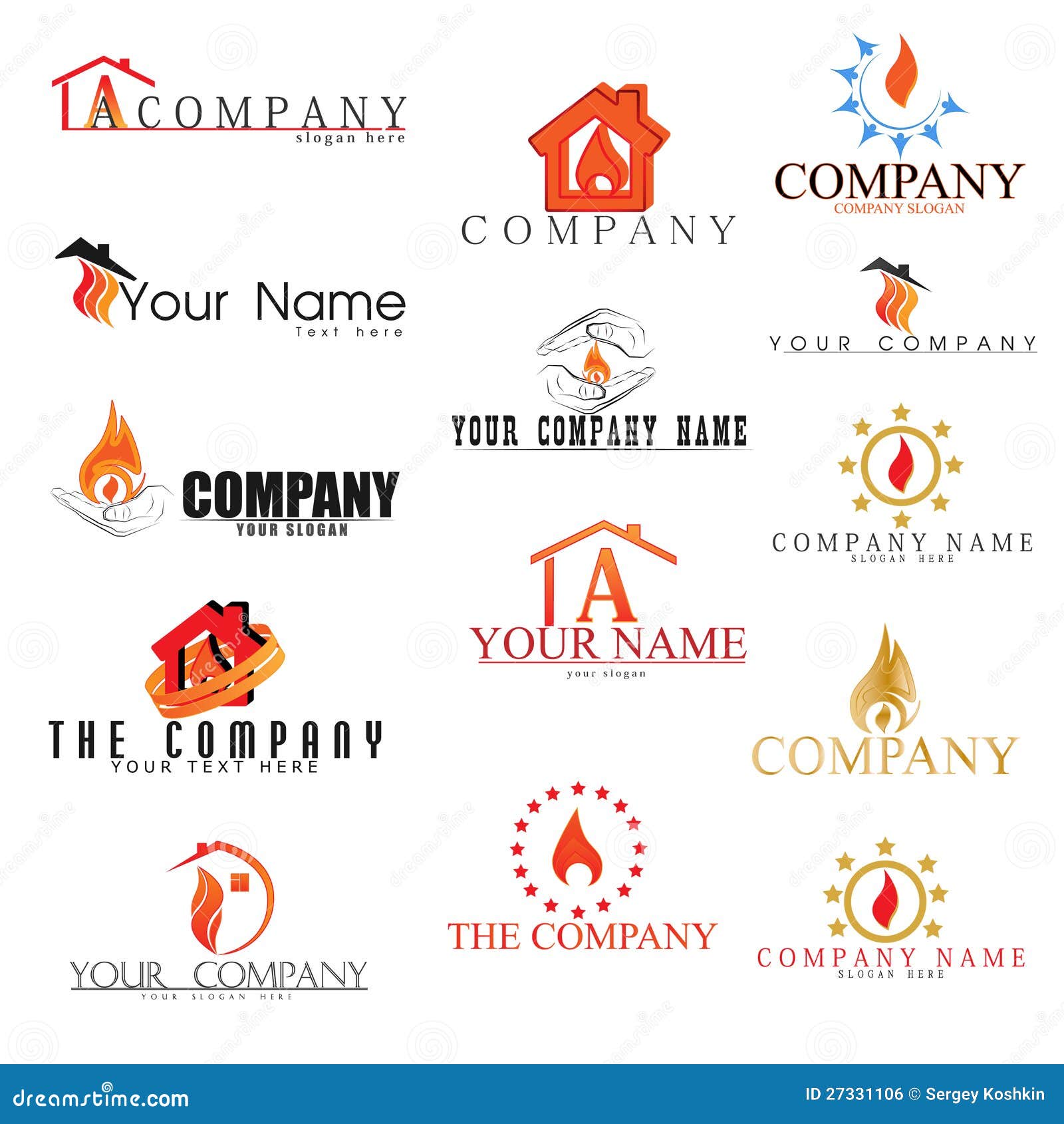 Collection Of Fire Logos Vector Illustration | CartoonDealer.com #27331106