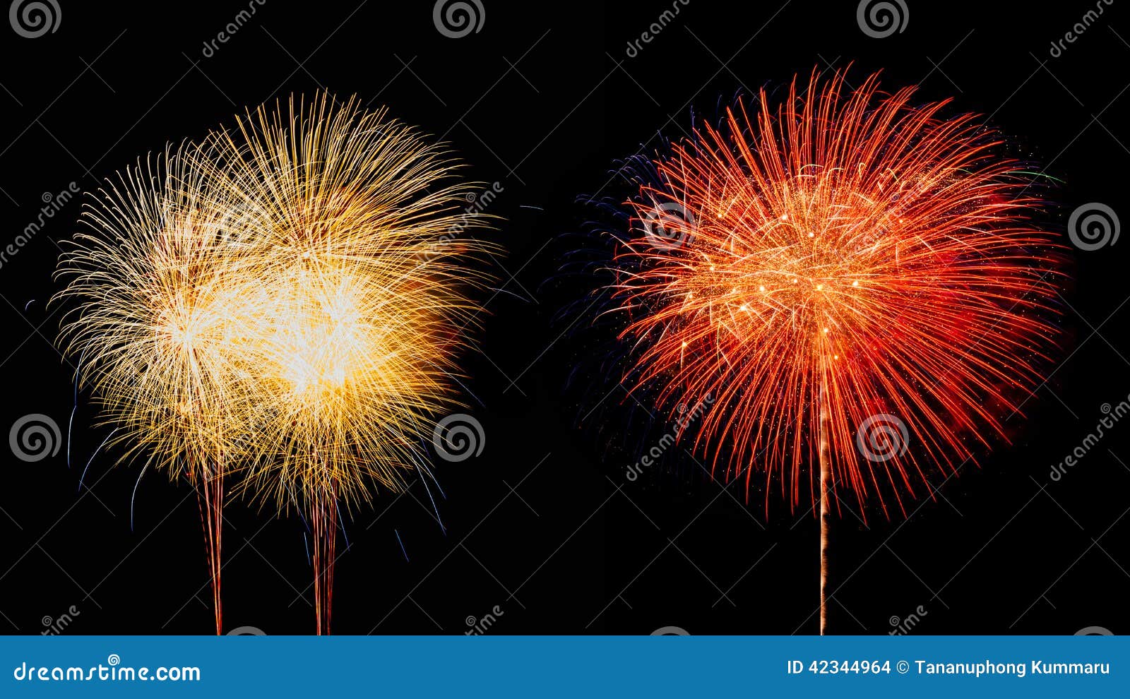 Collection of fireworks. stock photo. Image of fourth - 42344964