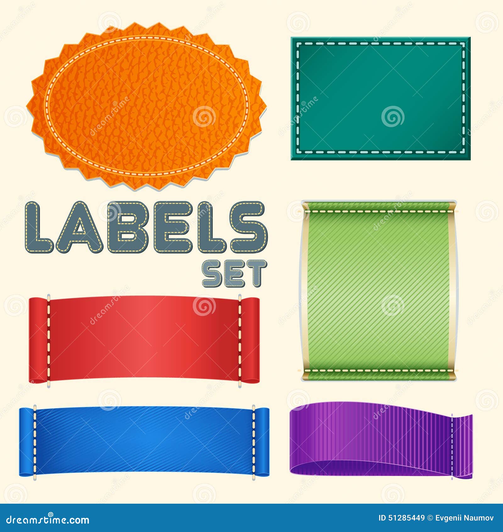 Collection of Five Colorful Blank Labels or Badges Stock Vector ...
