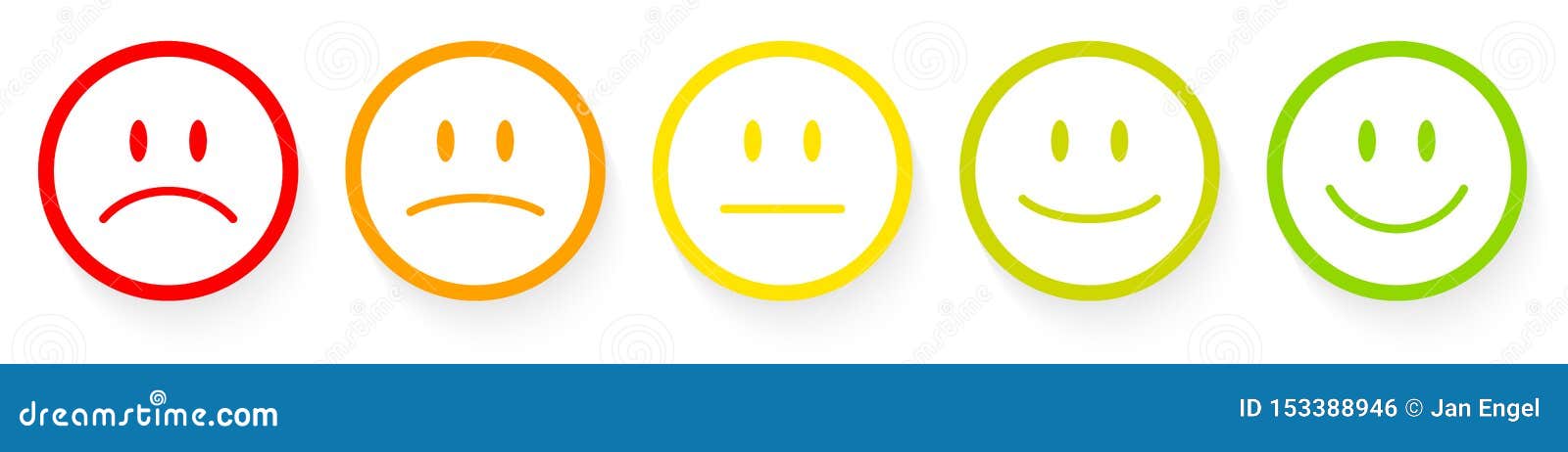 Set of Five Colorful Faces Outline Frame with Shadow Stock Vector ...