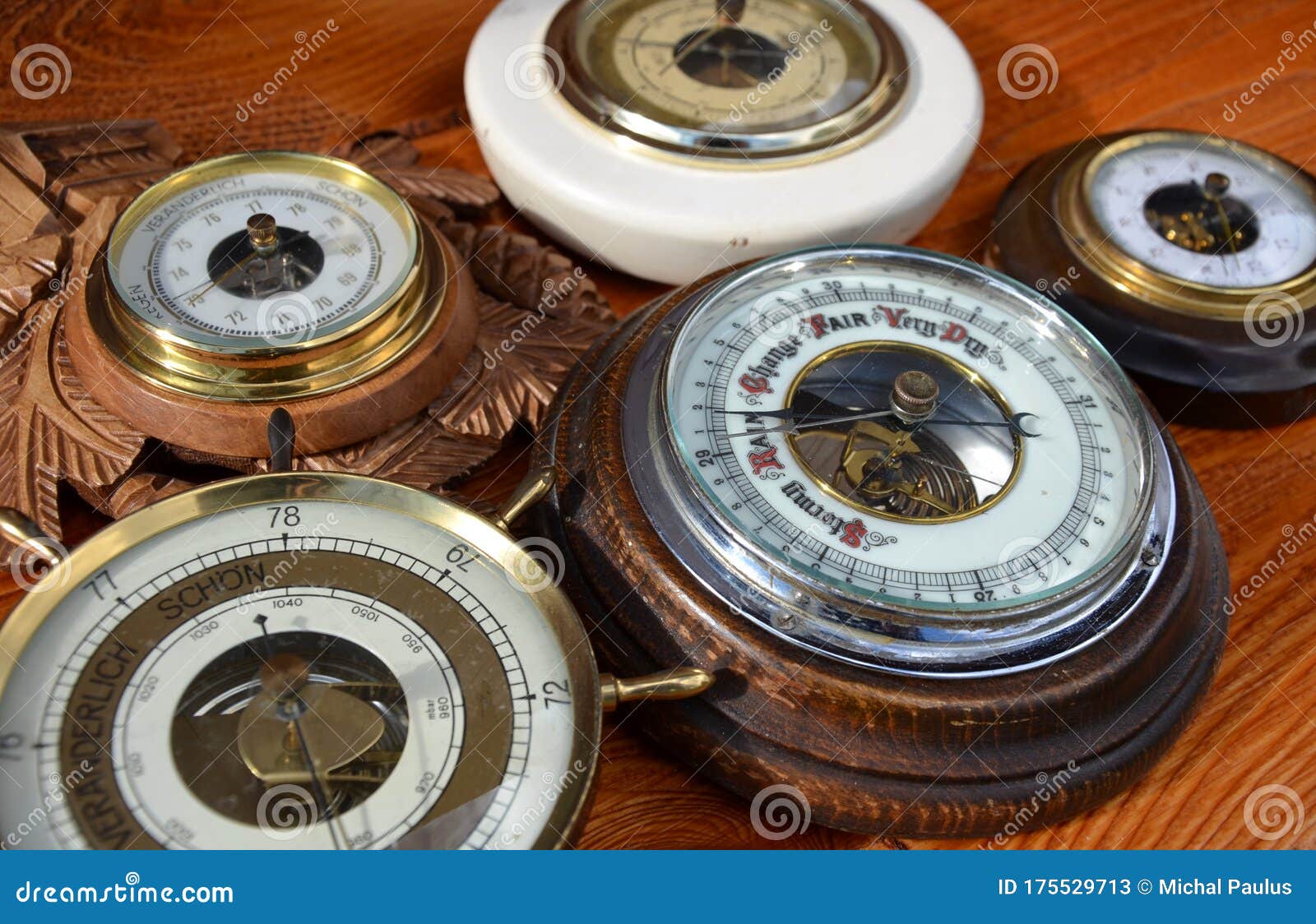 A Collection of Five Different Barometers Determines Weather Forecasts ...
