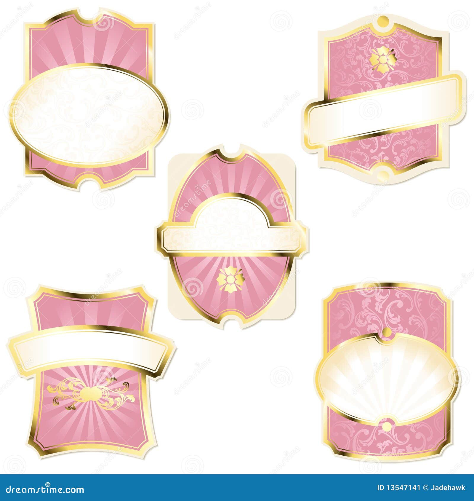 Collection of Five French Retro Labels Stock Vector - Illustration of ...