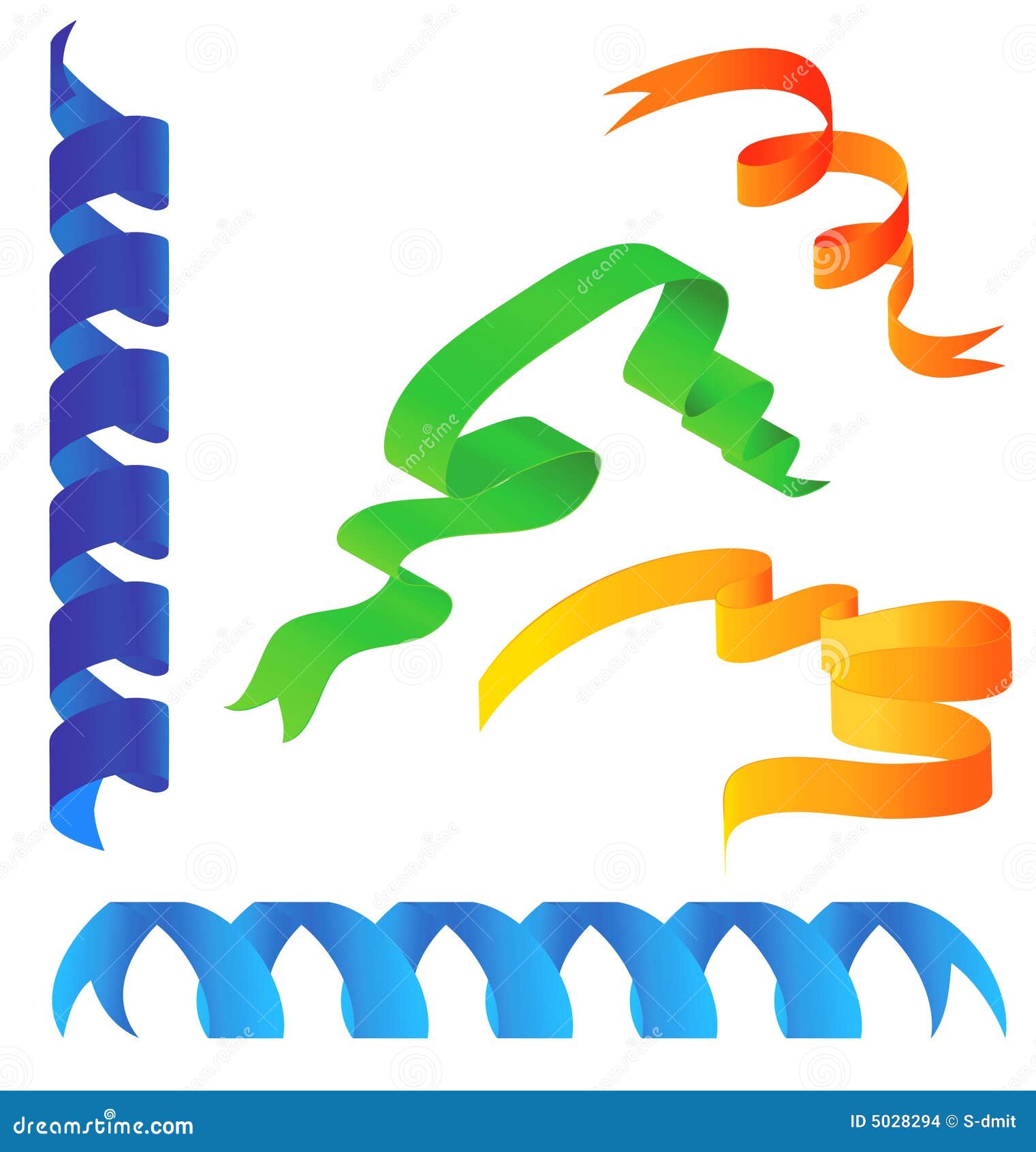 Collection of five ribbons stock vector. Illustration of banner - 5028294