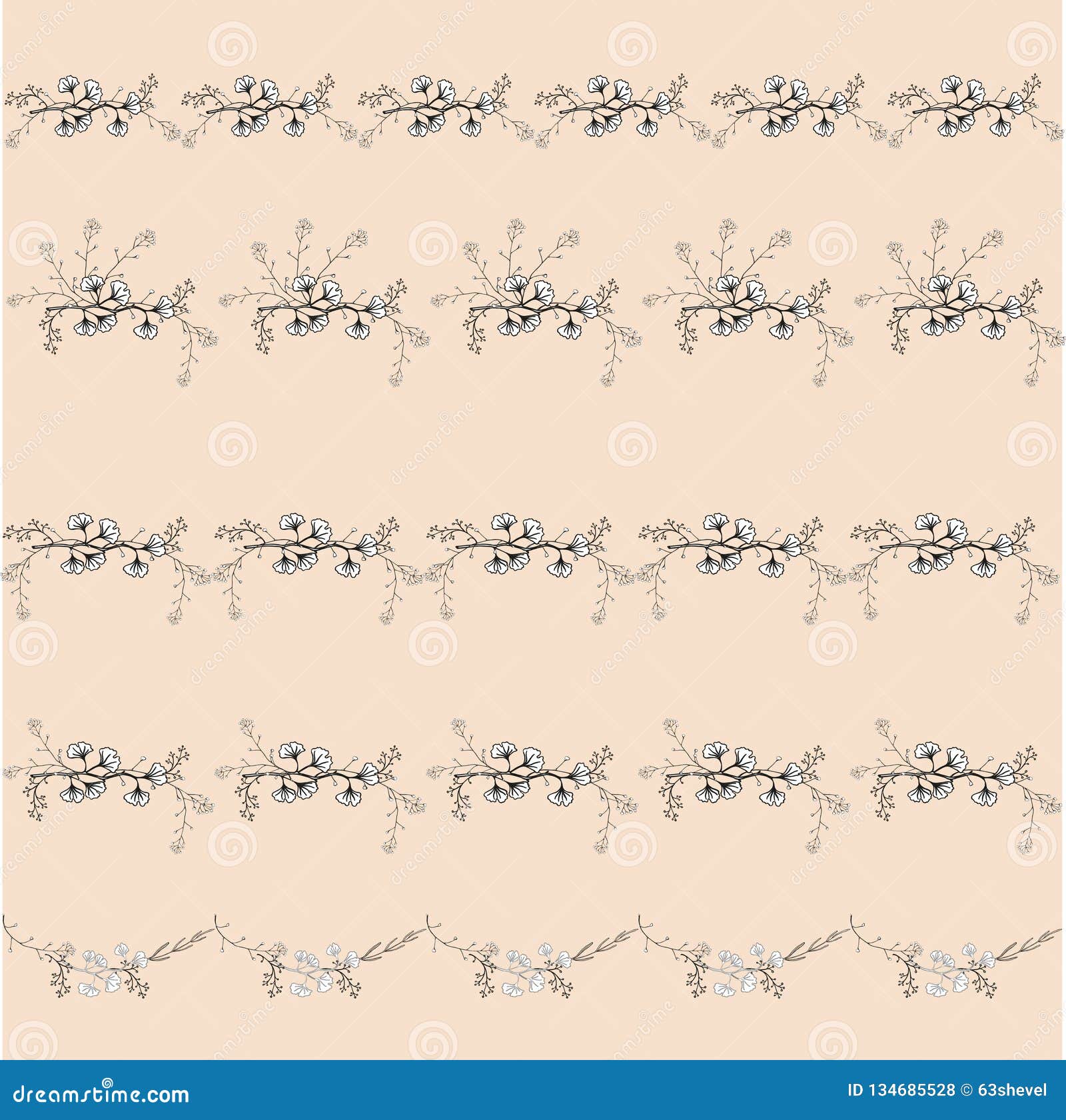 Set Of Horizontal Ornaments Of School Supplies. Vector Black And White ...