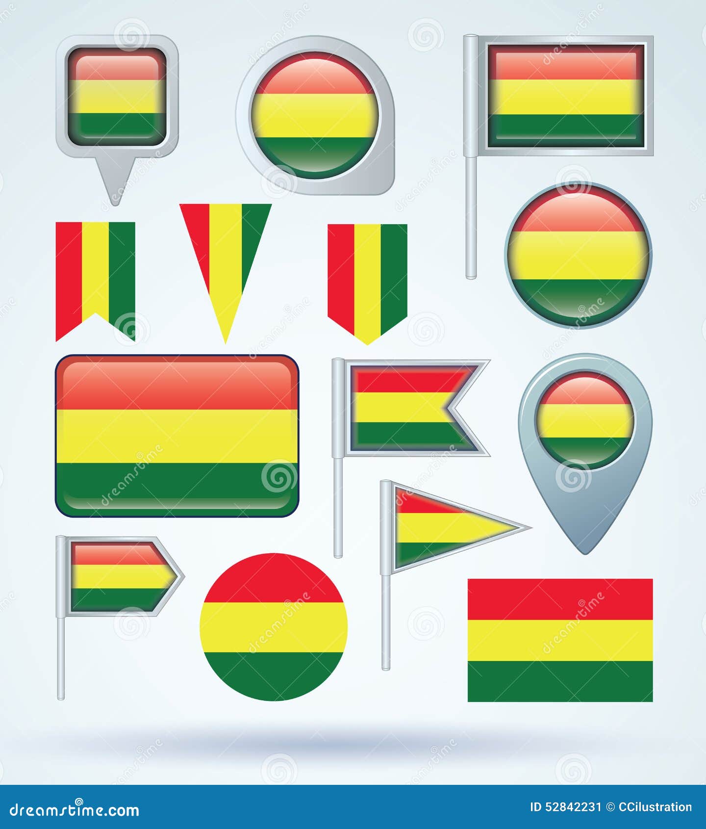 Collection Flag of Bolivia, Vector Illustration Stock Vector ...