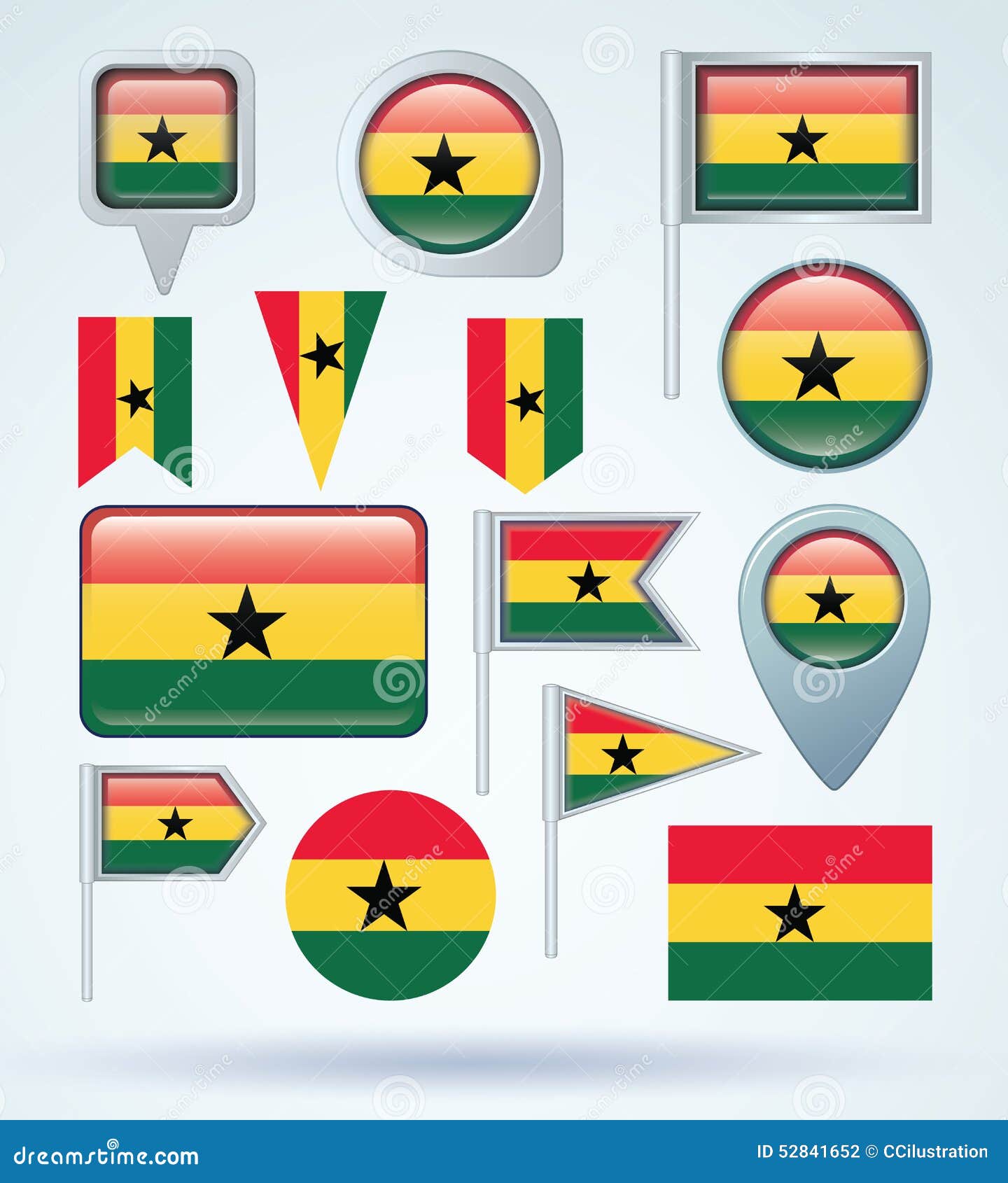 Ghana Vector Map Isolated On White Background. High-Detailed Black ...