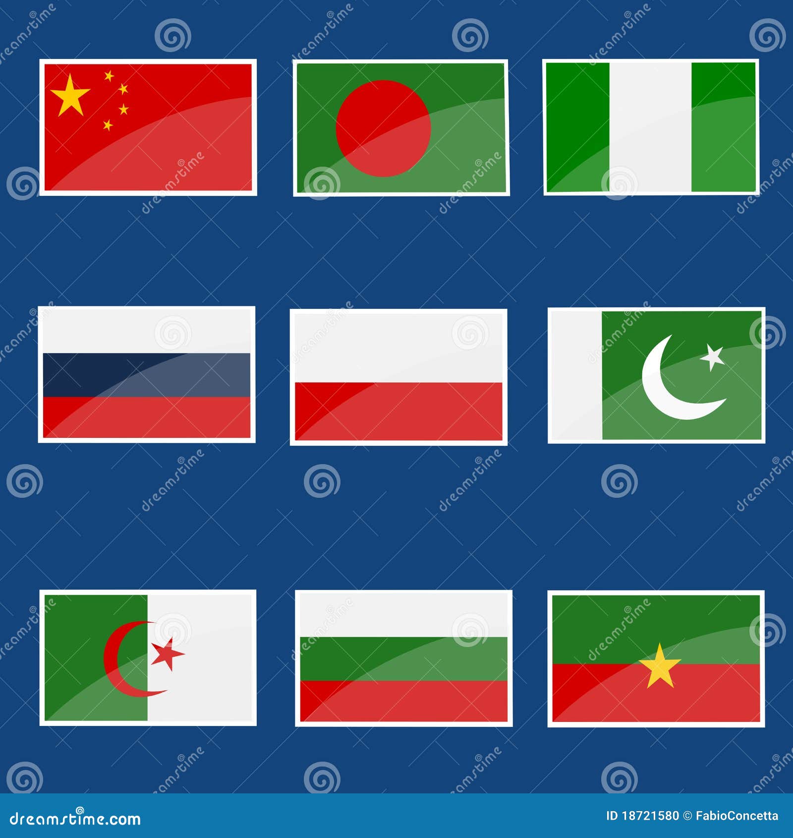 Collection of flags stock illustration. Illustration of drawing - 18721580