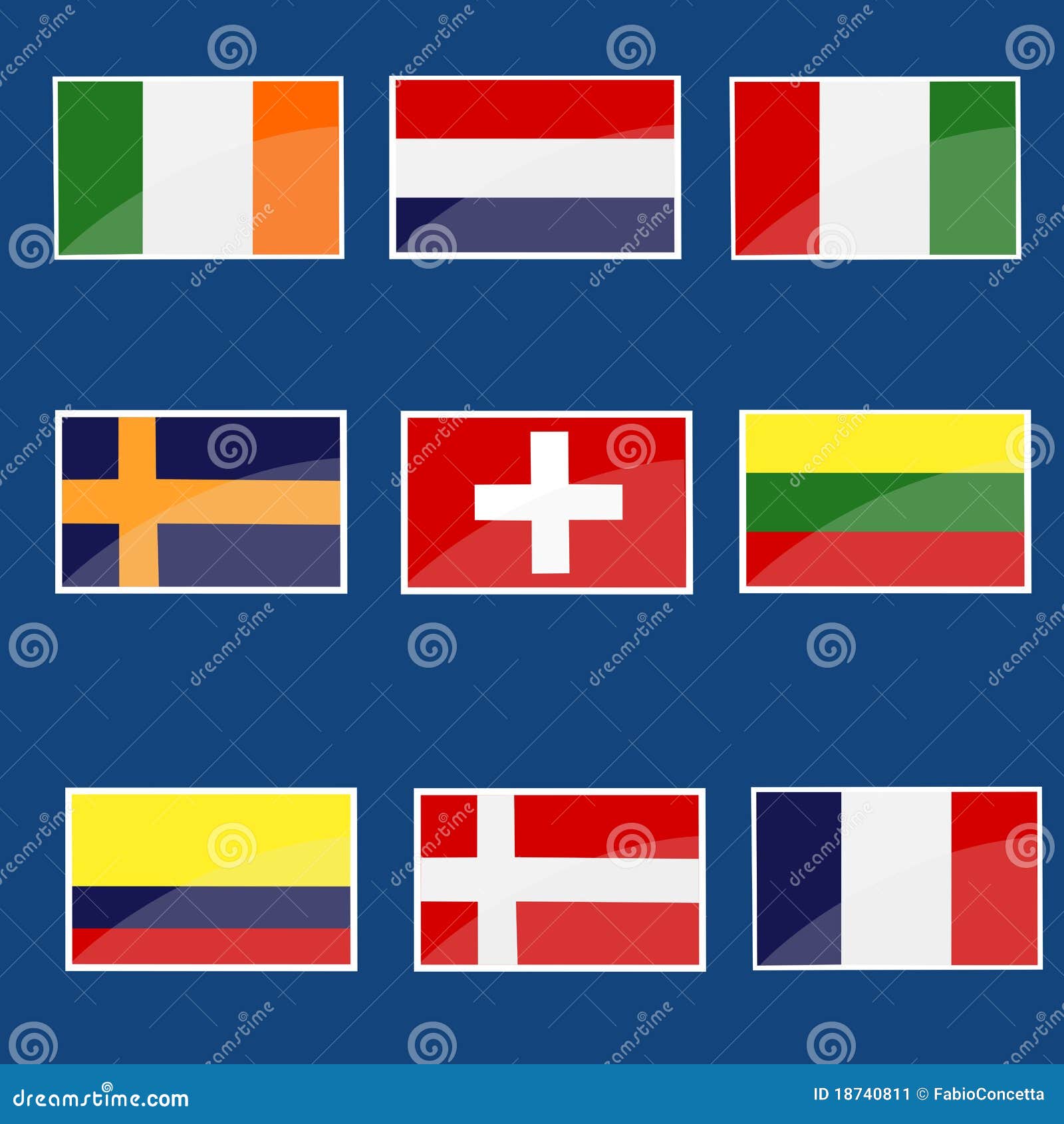 Collection of flags stock illustration. Illustration of danmark - 18740811