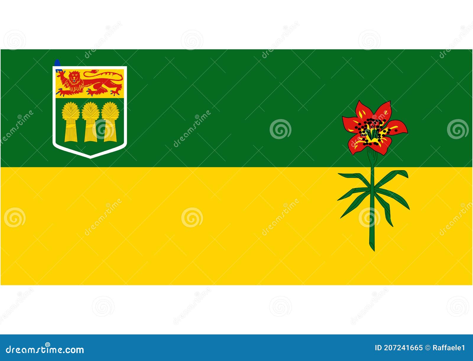 Flag of Saskatchewan stock illustration. Illustration of color - 207241665