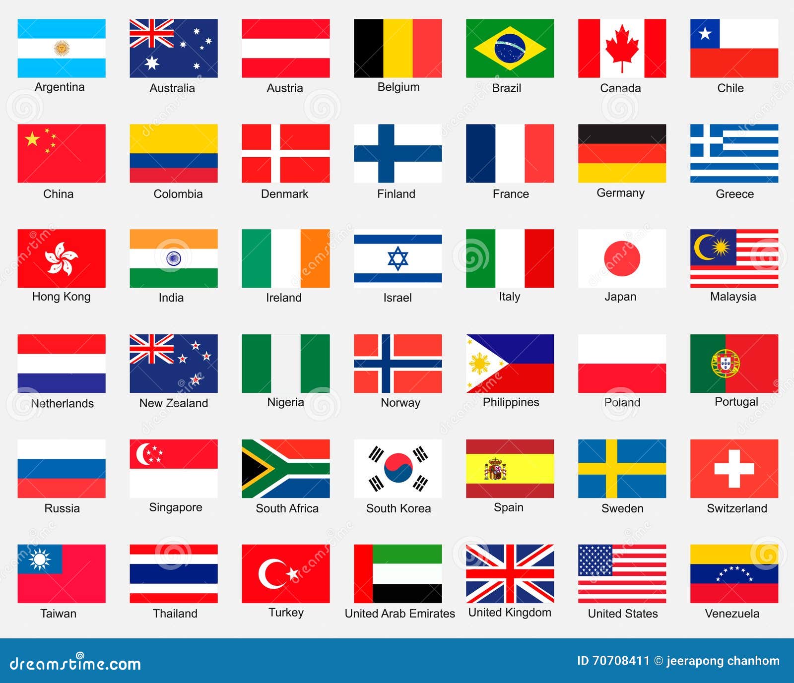 Collection Of Flags Stock Illustration - Image: 70708411