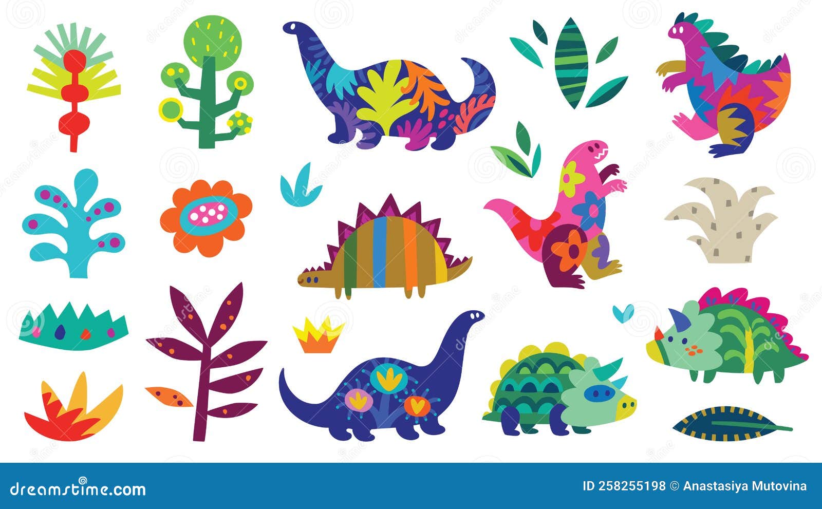 Dinosaurs Silhouette Seamless Pattern Black And White Illustration Of A ...