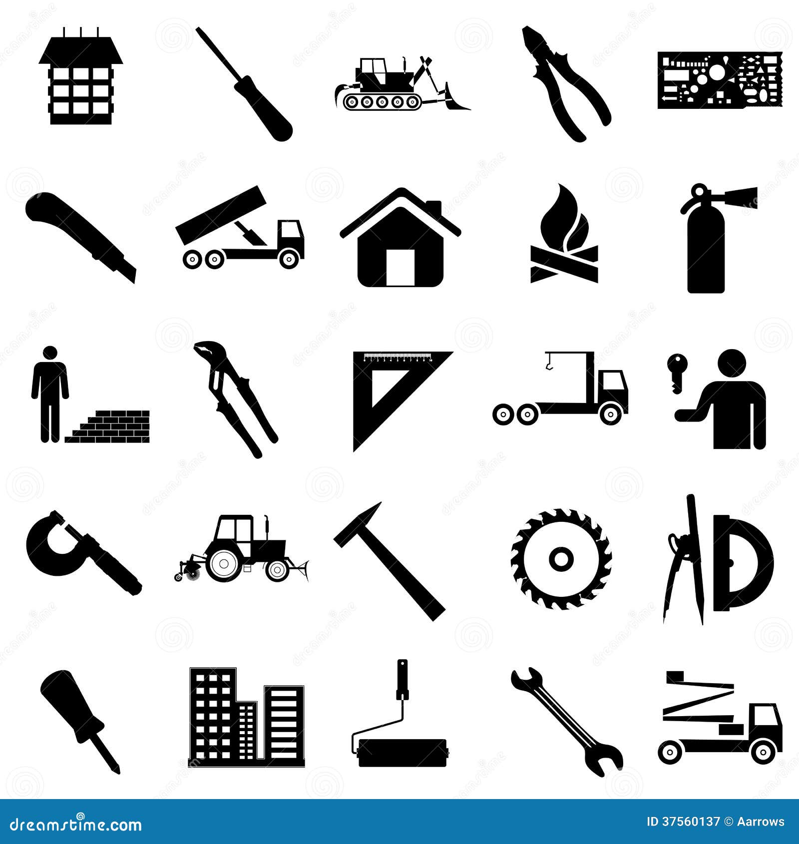 Construction Icons Black And White
