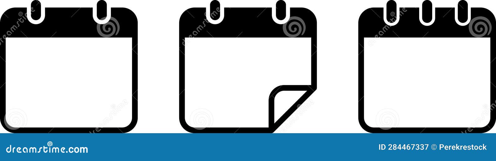 Collection of Flat Icons of Empty Tear-off Sheet Pages As Reminder of ...